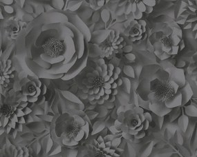 Vliesová 3D tapeta šedo-černé květy 387185 / Tapety na zeď 387185 PintWalls (0,53 x 10,05 m) A.S.Création