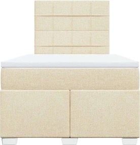 Box spring postel s matrací krémová 120x200 cm textil 3292760
