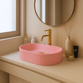 Rea Vanda, umyvadlo na desku 500x310x130 mm, růžová matná, REA-U6376