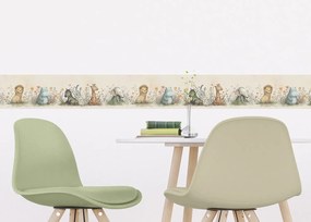 Dětská samolepící bordura na zeď Roztomilá Akvarelová Zvířata | 5 m x 13.8 cm | DWBD8467