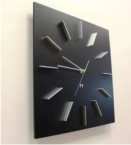 Designové nástěnné hodiny Future Time FT1010BK Square black 40cm
