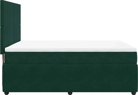 Box spring postel s matrací tmavě zelená 160x200 cm samet 3294679