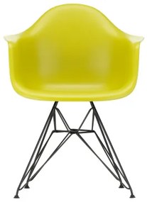 Eames Plastic Armchair DAR černě lakovaná hořčicová černé na koberec Vitra