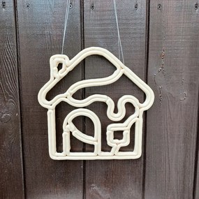 ECOprint ozdoba domeček 30 cm bílá, 3D tisk, plast, venkovní