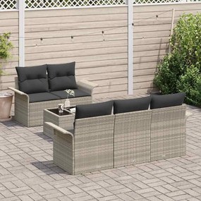 Set pohovek 6 ks Světle šedá polyratan 3345242
