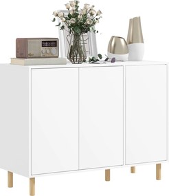 HOMCOM Moderní Kredenc s 2 Skříňkami a 3 Policemi, Víceúčelový Dřevěný Nábytek, 107x40x80 cm, Bílý | Aosom