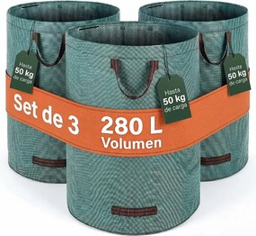 Zahradní taška sada 3 ks 280L max 50kg