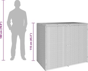 vidaXL Kontejner na odpadky 2 pcs Černá 130 x 80 x 115 cm Polyethylen [42008242]