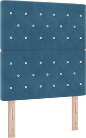 Postel s boxspringem s matrací Tmavě modrá 80 x 200 cm samet 3339732