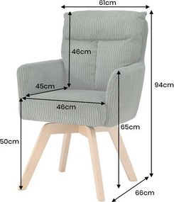 Designová otočná židle Maddison zelený manšestr