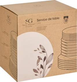 Porcelánová jídelní sada LILA pro 6 osob, 18 dílů