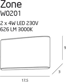 Nástěnné LED osvětlení MAXlight ZONE W0201