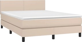 Box spring postel s matrací cappuccino 140x190 cm umělá kůže 3141004