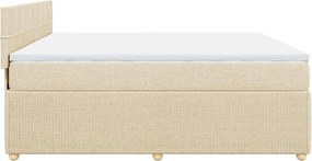 Box spring postel s matrací krémová 180x200 cm textil 3287540