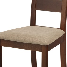 Jídelní židle Betty, masiv buk ořech/látkový béžový potah