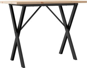 Jídelní stůl s X rámem 100 x 50 x 75,5 cm borové dřevo a ocel 3282763