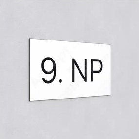 ACCEPT Označení podlaží "9. NP" - stříbrná tabulka - černý popis