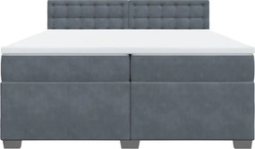 Box spring postel s matrací tmavě šedá 200x200 cm samet 3286415