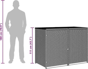 vidaXL Přístřešek na dvě popelnice polyratan 148x77x111 cm [43887] Barva: antracitová