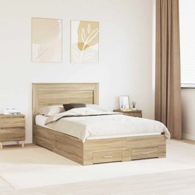 Rám postele s čelo Sonoma dub 120 x 200 cm Kompozitní dřevo 3410344