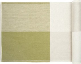 Podložka do sauny Saaristo 48x150, len-zeleno-bílá