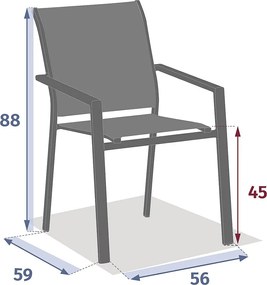 DEOKORK Hliníkové křeslo s textílií ZEUS (šedo-hnědá)
