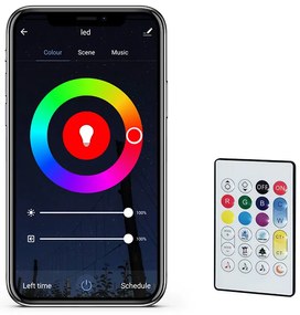 Solight Wifi Smart LED světelný pás, RGB, 5m, sada s adaptérem a dálkovým ovladačem