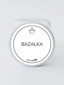 Samolepka na kořenky BAZALKA bílá 5 cm základní písmo