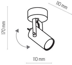 TK LIGHTING Bodové svítidlo - REDO 2793, Ø 11 cm, 230V/10W/1xGU10, zlatá/černá