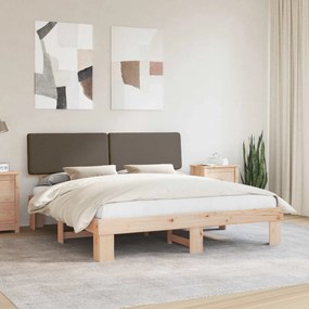Rám postele s čalouněným čelem s čelo Taupe 200 x 200 cm 3398077