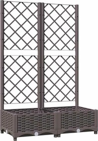Zahradní truhlík s treláží hnědý 80 x 40 x 121,5 cm PP 318260