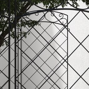 Outsunny Sada 7 Dekorativních Kovových Záhonových Plotů s Dekoracemi - 344D x 110V cm Černá | Aosom