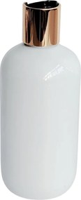 Dávkovač na mýdlo 300 ml bílý s černo-zlatým DISC TOP BELA
