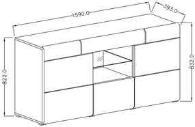 TOLEDO Obývací sestava Bílá/ Dub San Remo