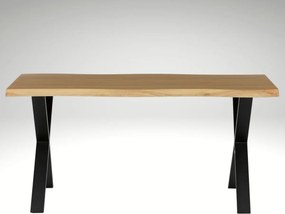 Vikio Jídelní set pro 4 osoby 160x90 cm dub noha X šedá židle VJS236-4S-S