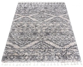 Kusový koberec shaggy Acama krémově šedý 200x300cm