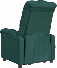 Elektrické masážní křeslo tmavě zelené textil 3073764