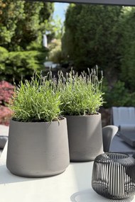 Květináč TROPICO, sklolaminát, výška 29 cm, antracit
