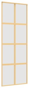 Posuvné dveře zlaté 76 x 205 cm mléčné ESG sklo a hliník