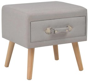 Noční stolek - šedý - textil | 40x35x40 cm