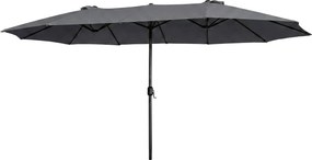 Dvojitý zahradní slunečník TILIA 460x270 cm tmavě šedý