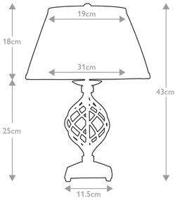 Elstead BELFRY-TL - Stolní lampa BELFRY 1xE27/60W/230V