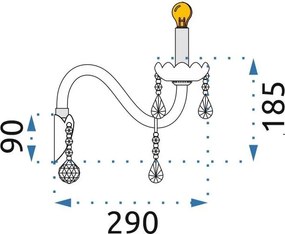 Toolight - nástěnná křišťálová lampa Kinkiet 300755, OSW-04602