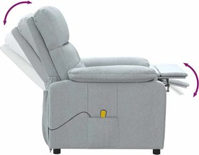 Masážní křeslo světle šedé textil 289672