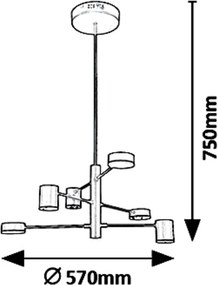 Rabalux Černé závěsné LED svítidlo Solomon 570mm 30W 6355