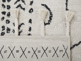 Bavlněný koberec 80 x 150 cm bílý/černý KHOURIBGA Beliani