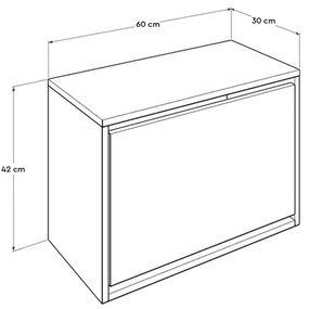 Botník 42x60 cm bílá