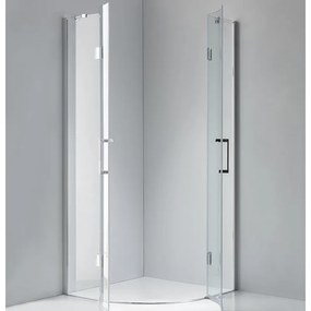 BPS-koupelny Čtvrtkruhový sprchový kout HYD-RK92 90x90 chrom/transparent - bez vaničky
