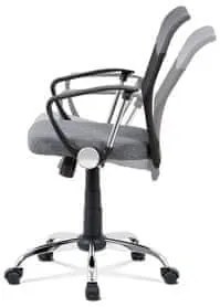 Autronic Kancelářská židle Kancelářská židle, šedá látka, černá MESH, houpací mech, kříž chrom (KA-V202 GREY)