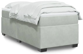 Box spring postel s matrací světle šedá 90x190 cm samet 3285251